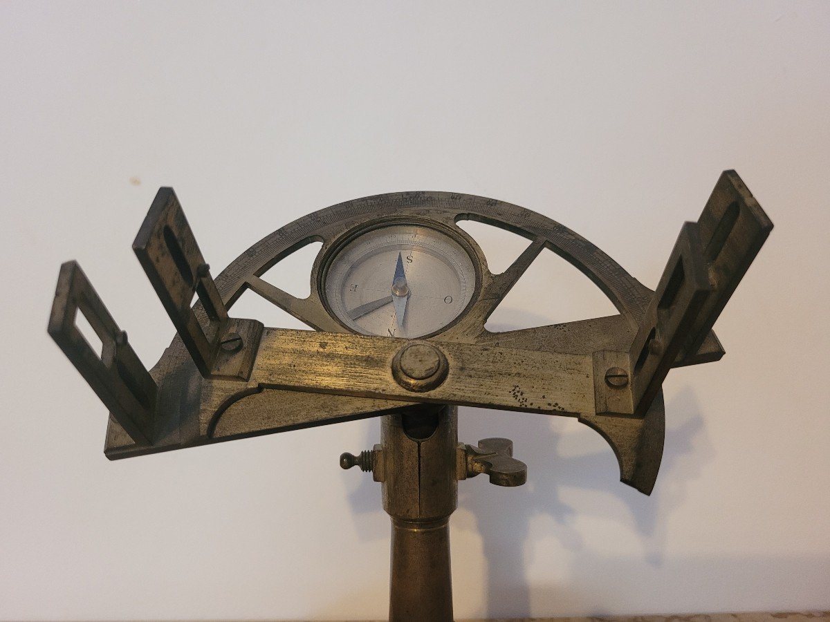 Proantic: Graphometer In Bronze And Wood