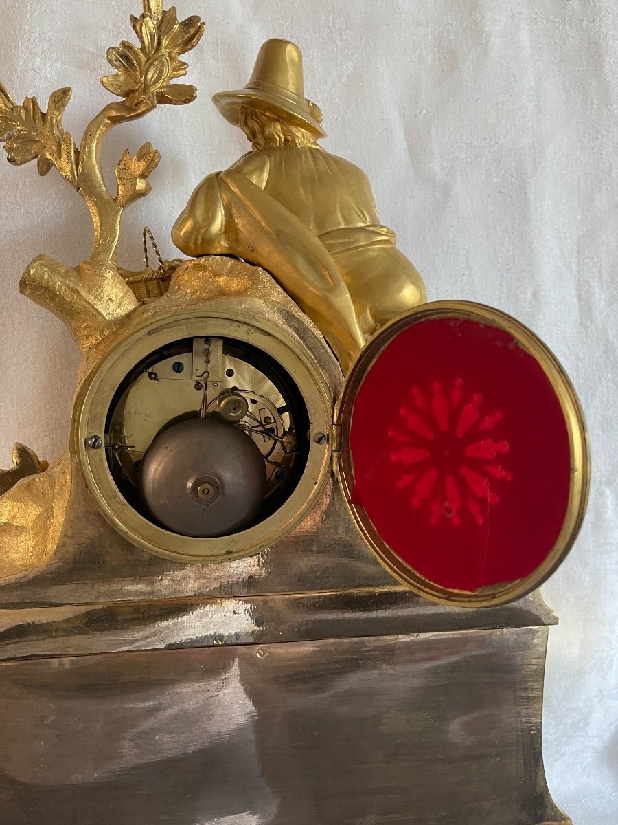 Proantic: Pendule En Bronze Doré "Au moissonneur"