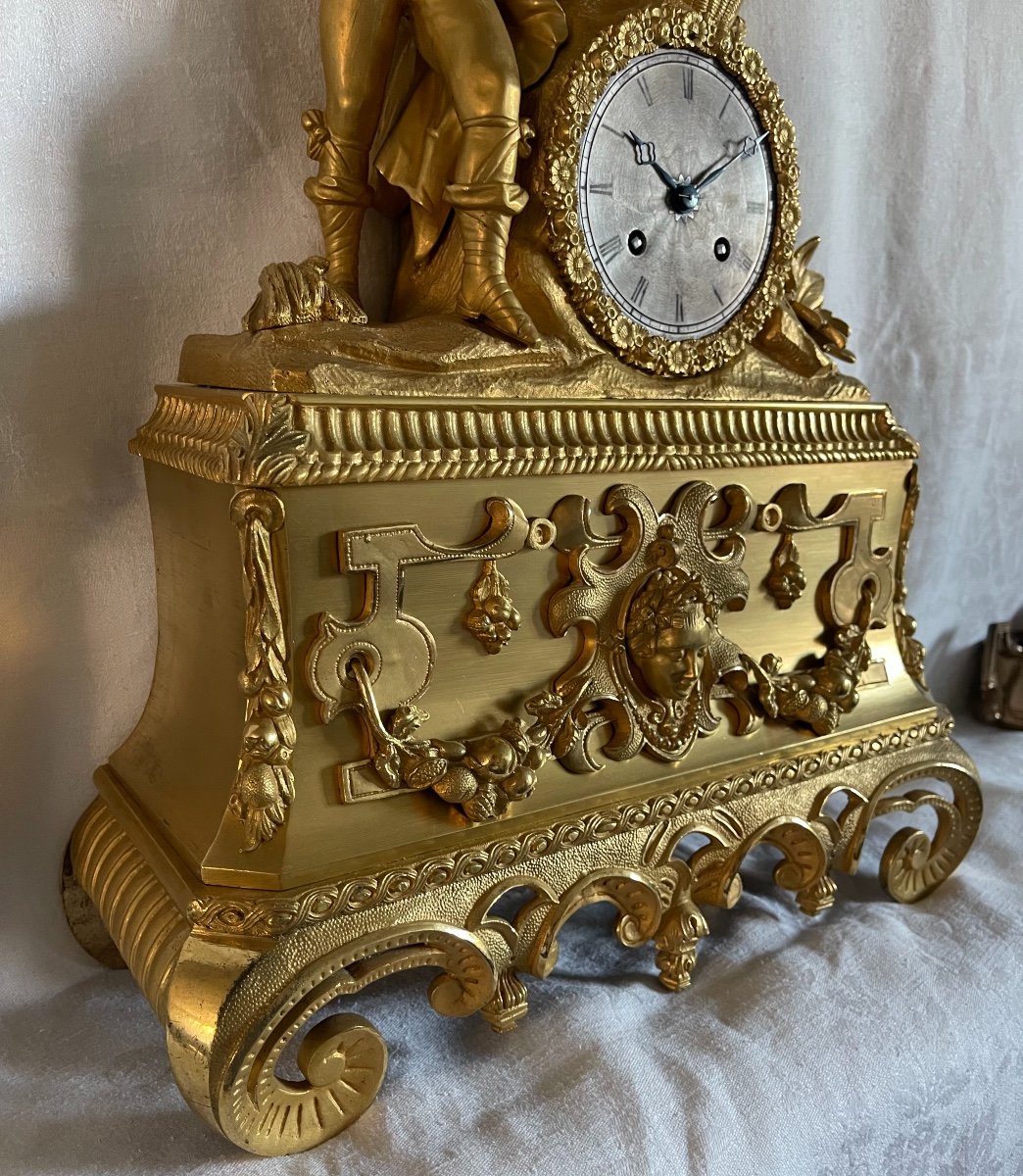 Proantic: Pendule En Bronze Doré "Au moissonneur"