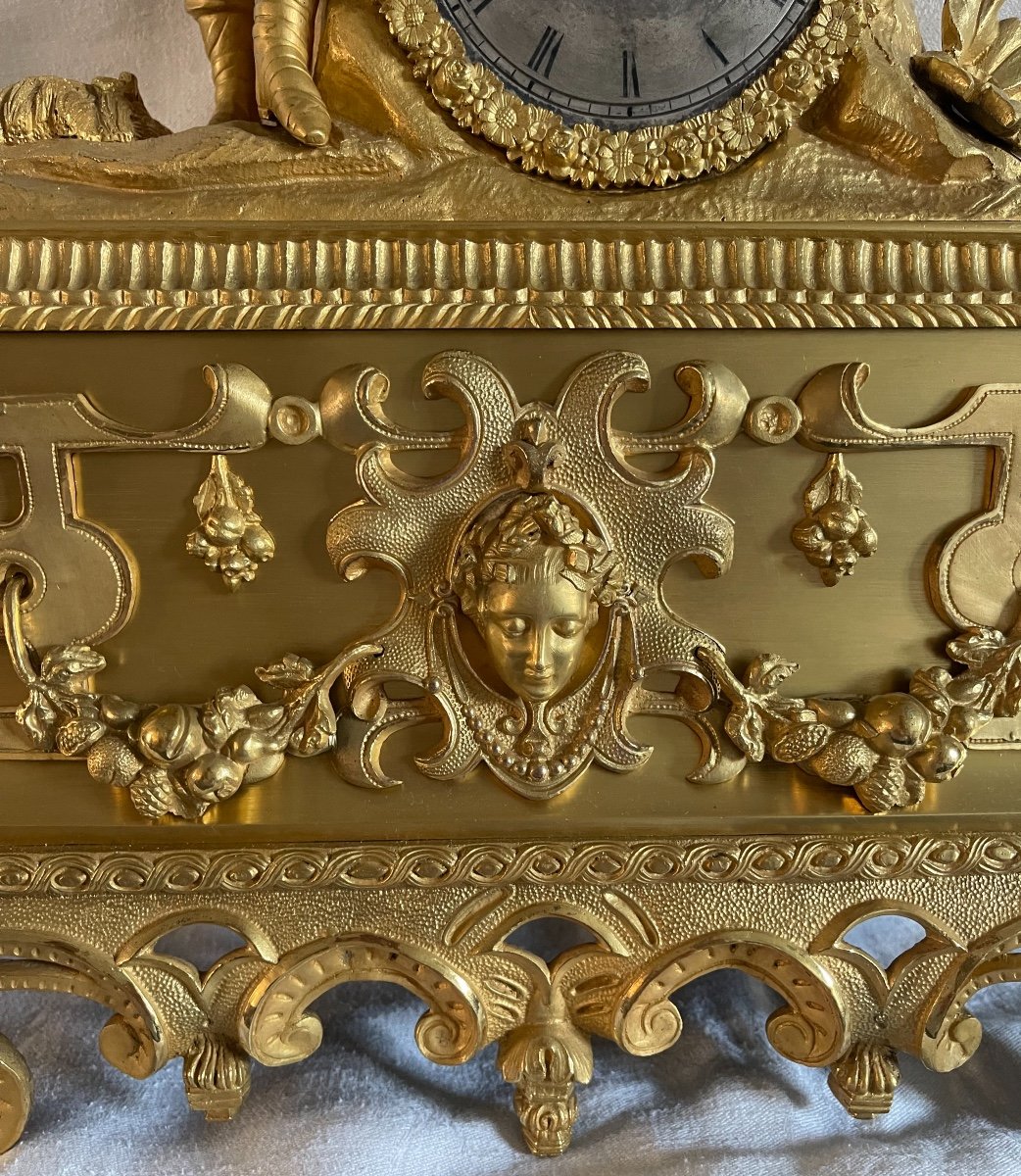 Proantic: Pendule En Bronze Doré "Au moissonneur"