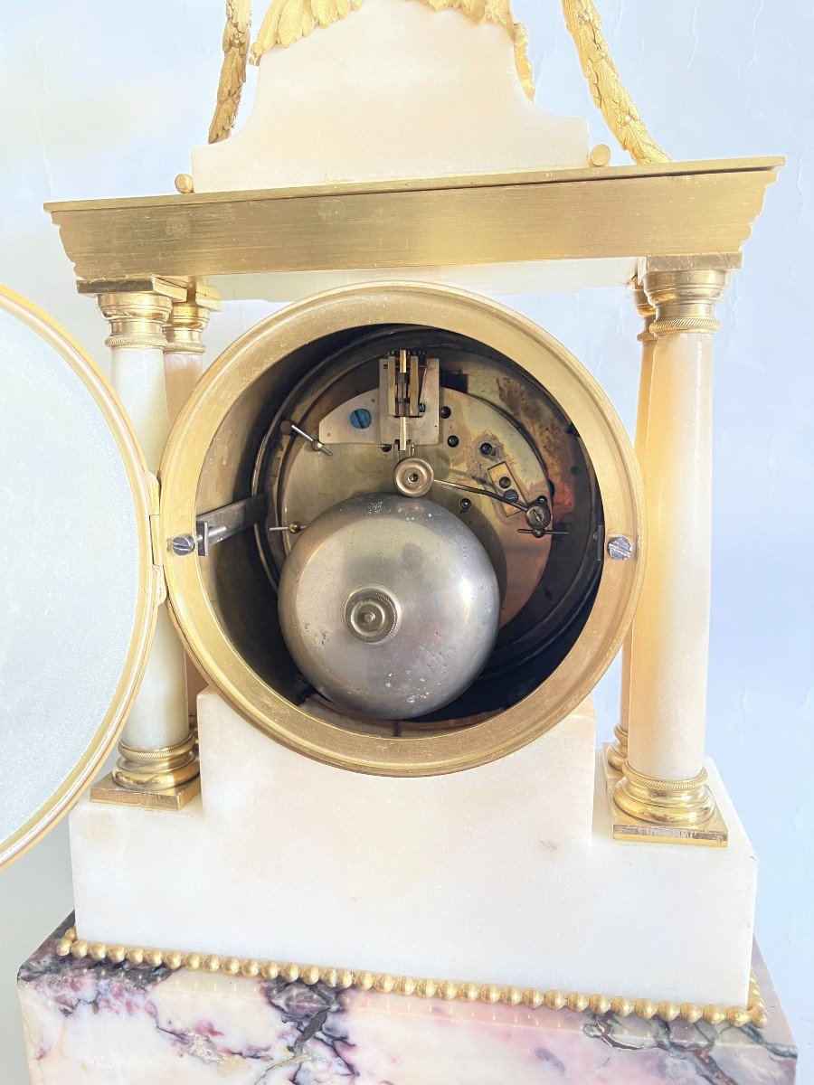 Proantic: Marble And Gilt Bronze Clock Louis XVI "temple"
