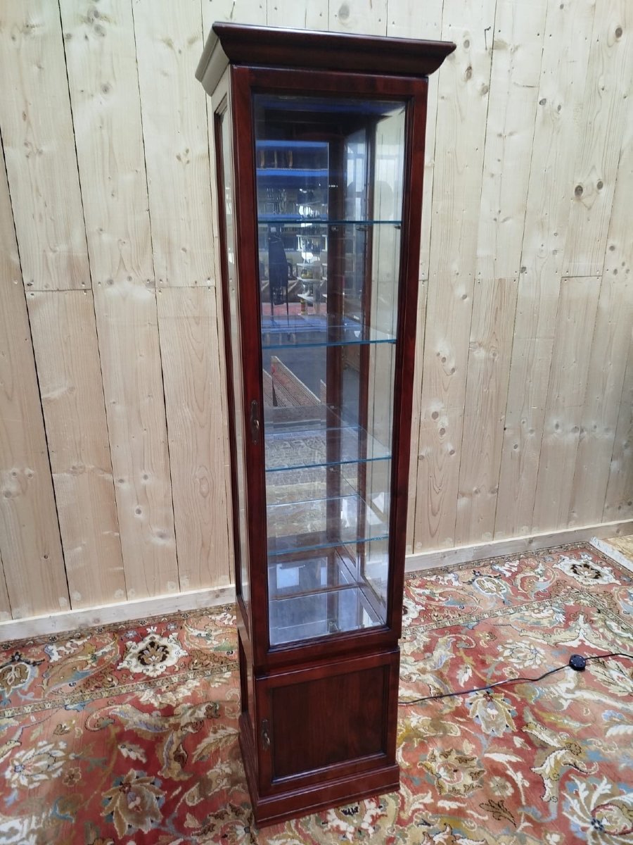 Proantic: Narrow Display Case In Cherry Wood