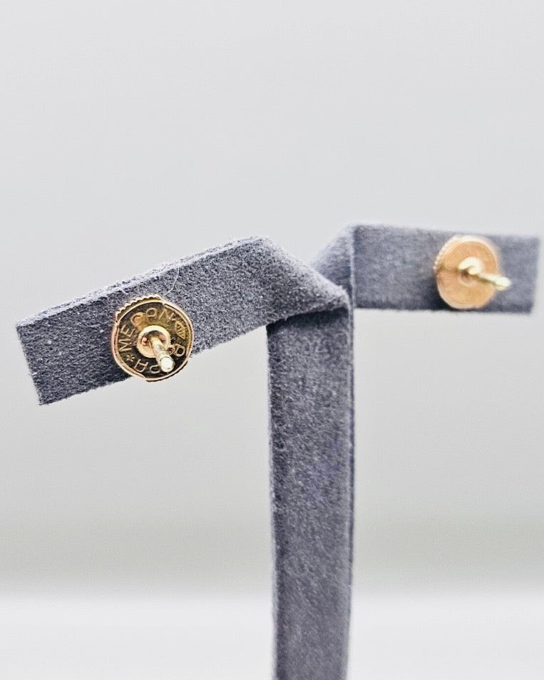 Proantic: Yellow Gold Stud Earrings With Rubies And Diamonds