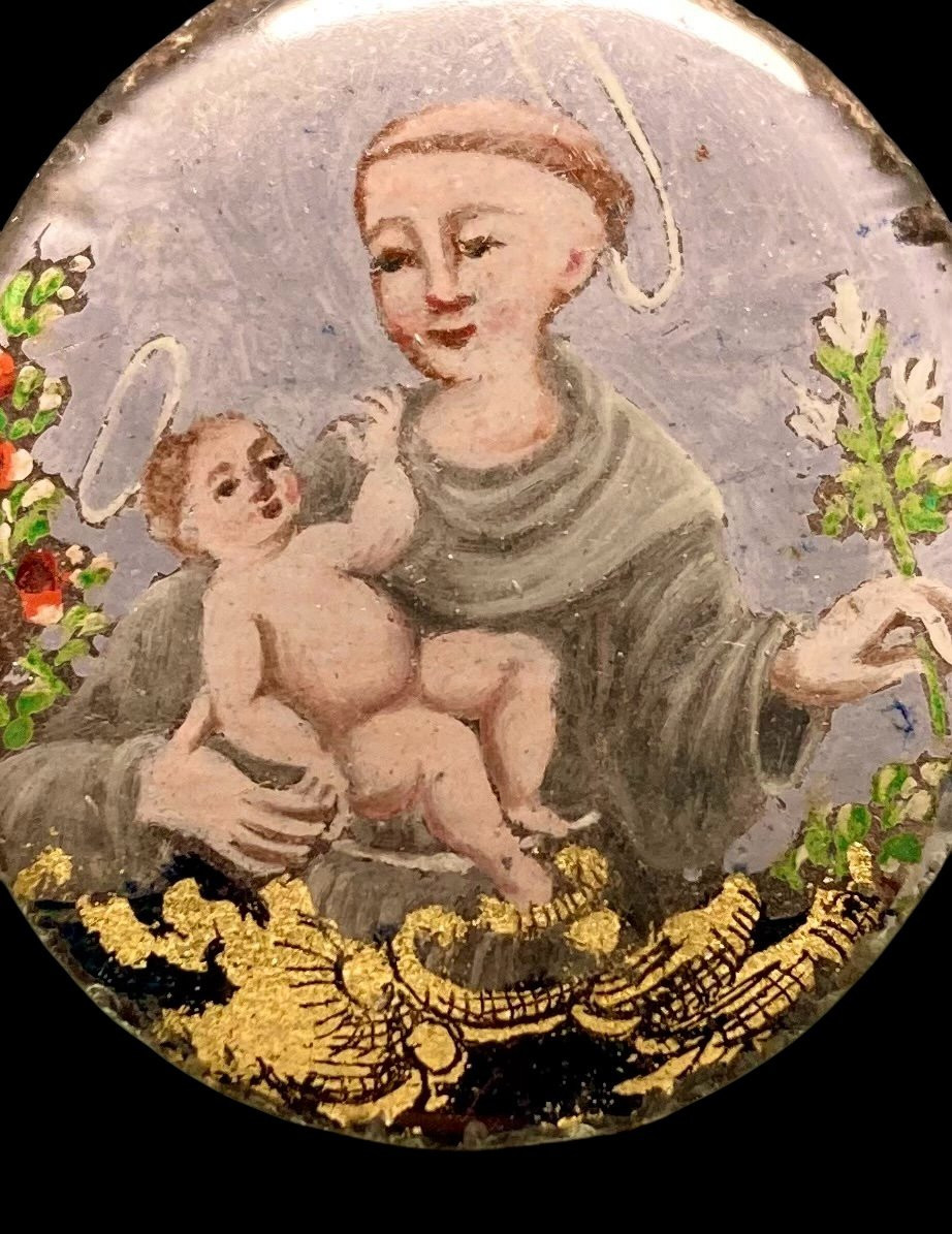 Proantic: 18th Century - Saint Anthony - Gold Ground Miniature Under G