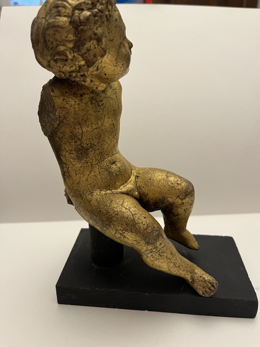 Proantic: Terracotta Statue Of A Child Jesus, Terracotta, Gilded, 18th