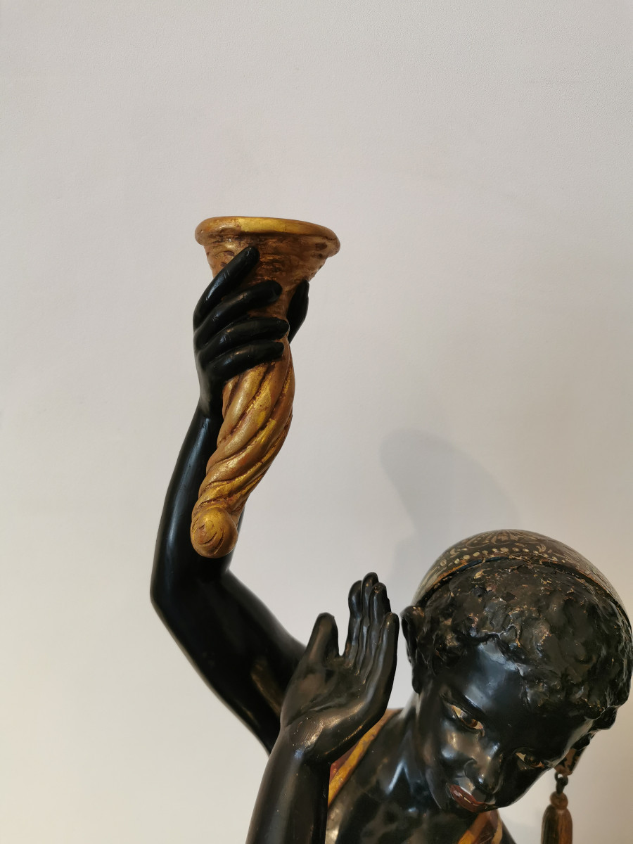 Proantic: Torchera Representing A Nubian 19th.