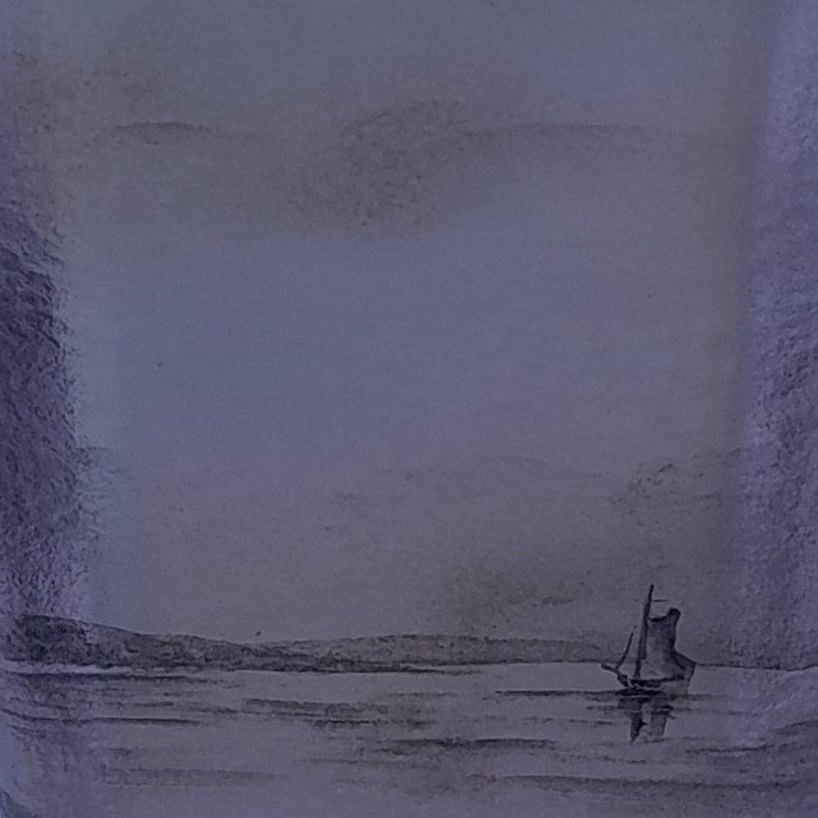 Proantic: Small Daum Vase With Enameled Decor Over A Frosted Backgroun