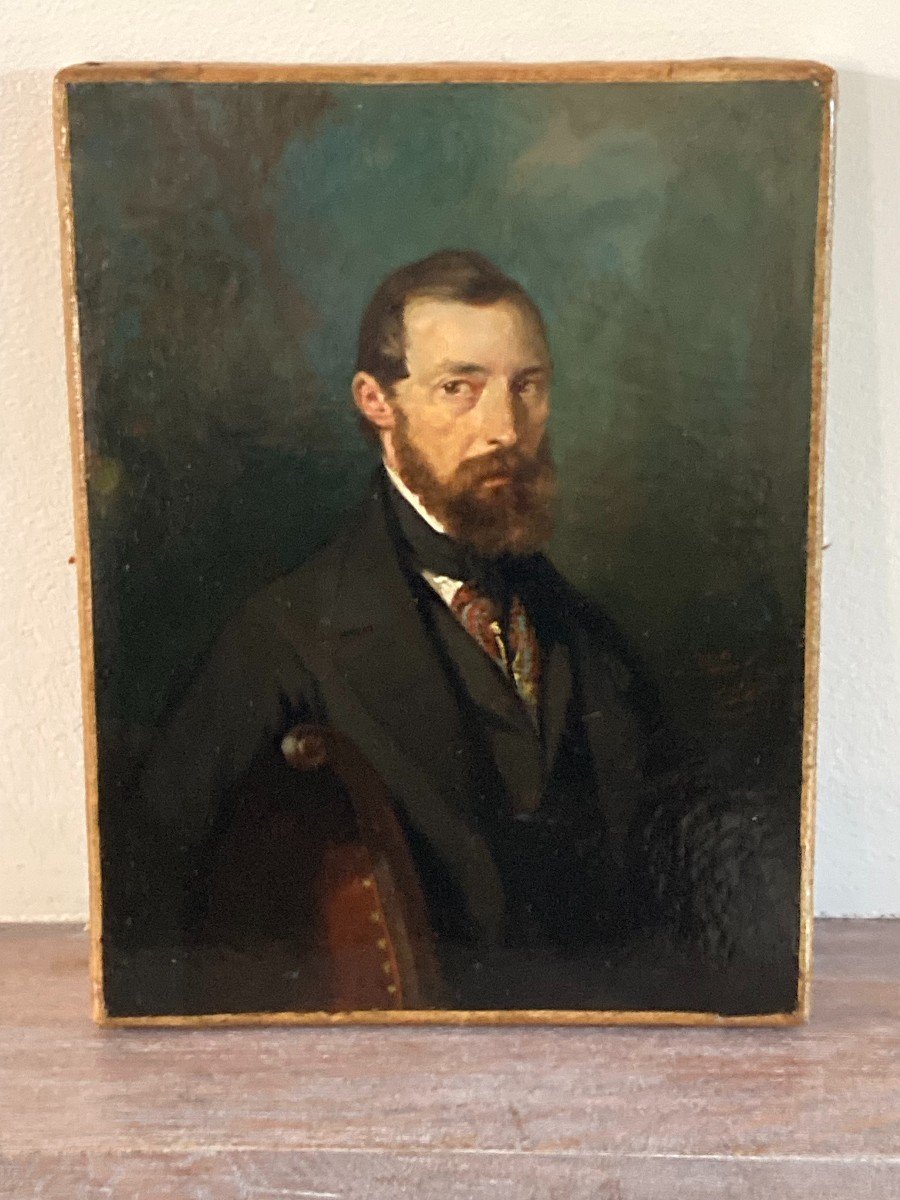 Proantic: Small Portrait Of A Man 19th Century.