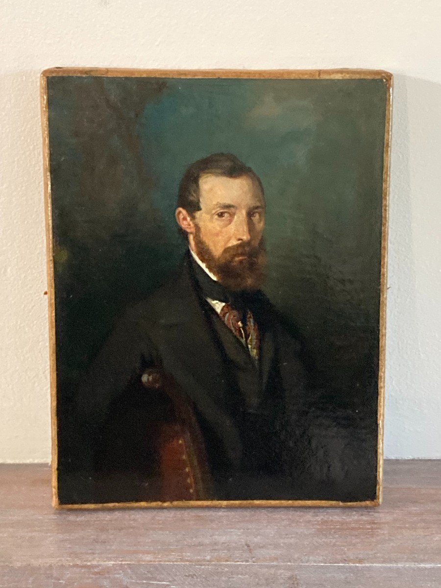 Proantic: Small Portrait Of A Man 19th Century.