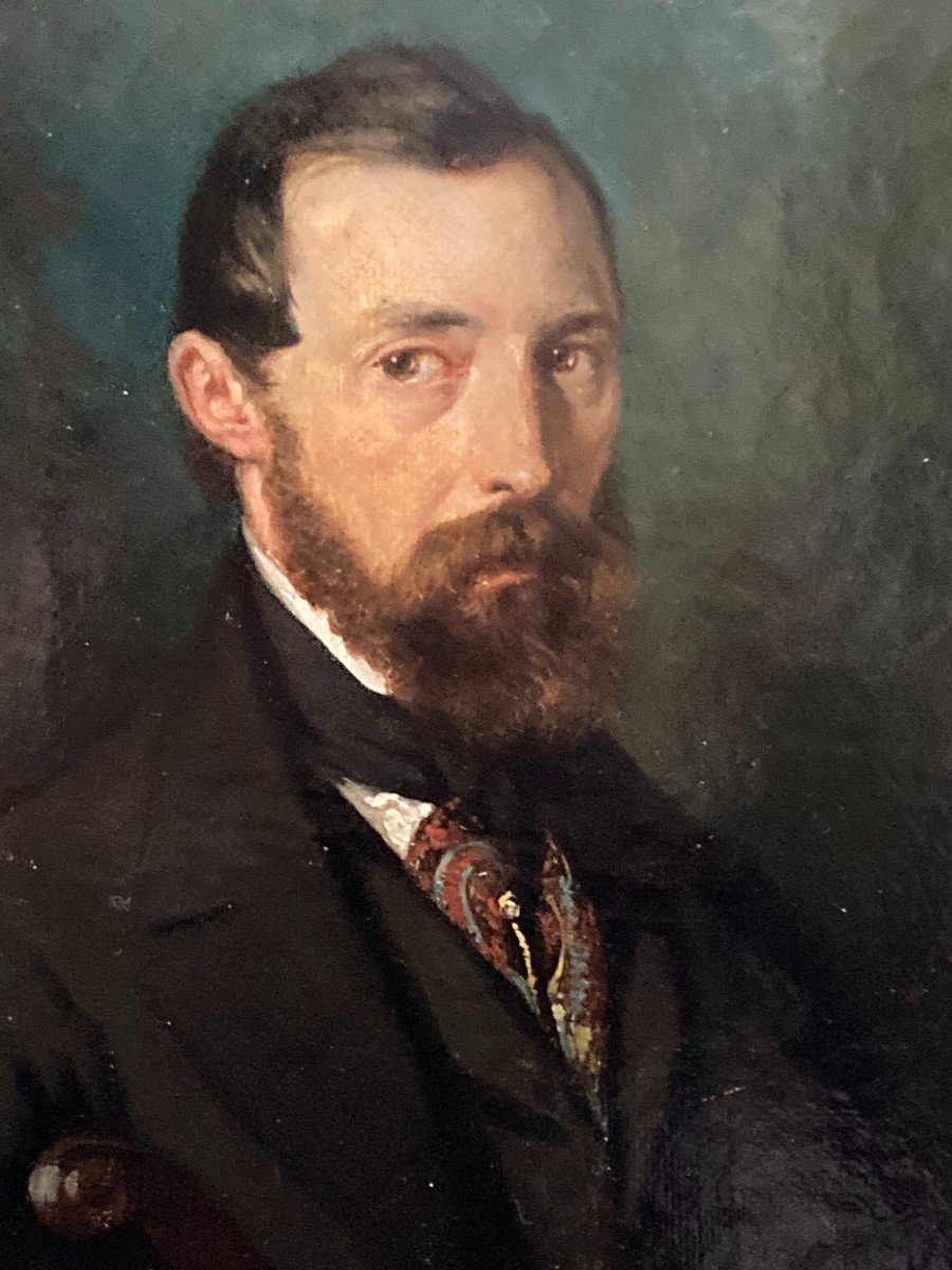Proantic: Small Portrait Of A Man 19th Century.