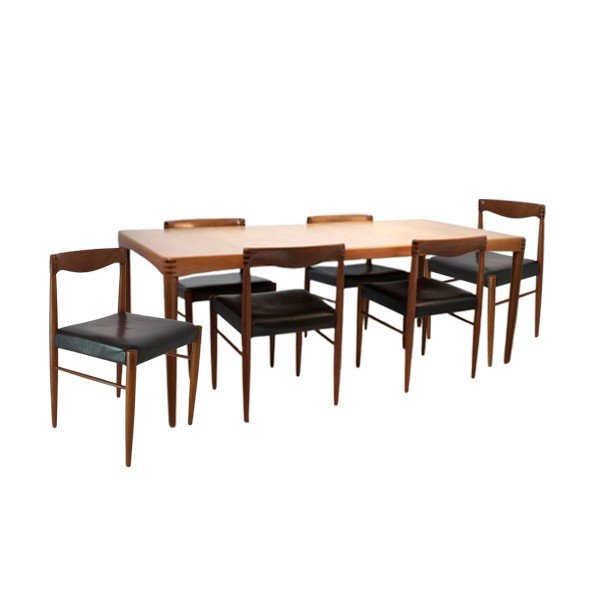 Proantic: Scandinavian Extendable Dining Room, Teak-rosewood By Hw Kle