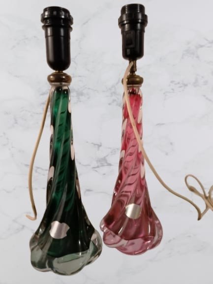 Pair Of Val St Lambert Lamps