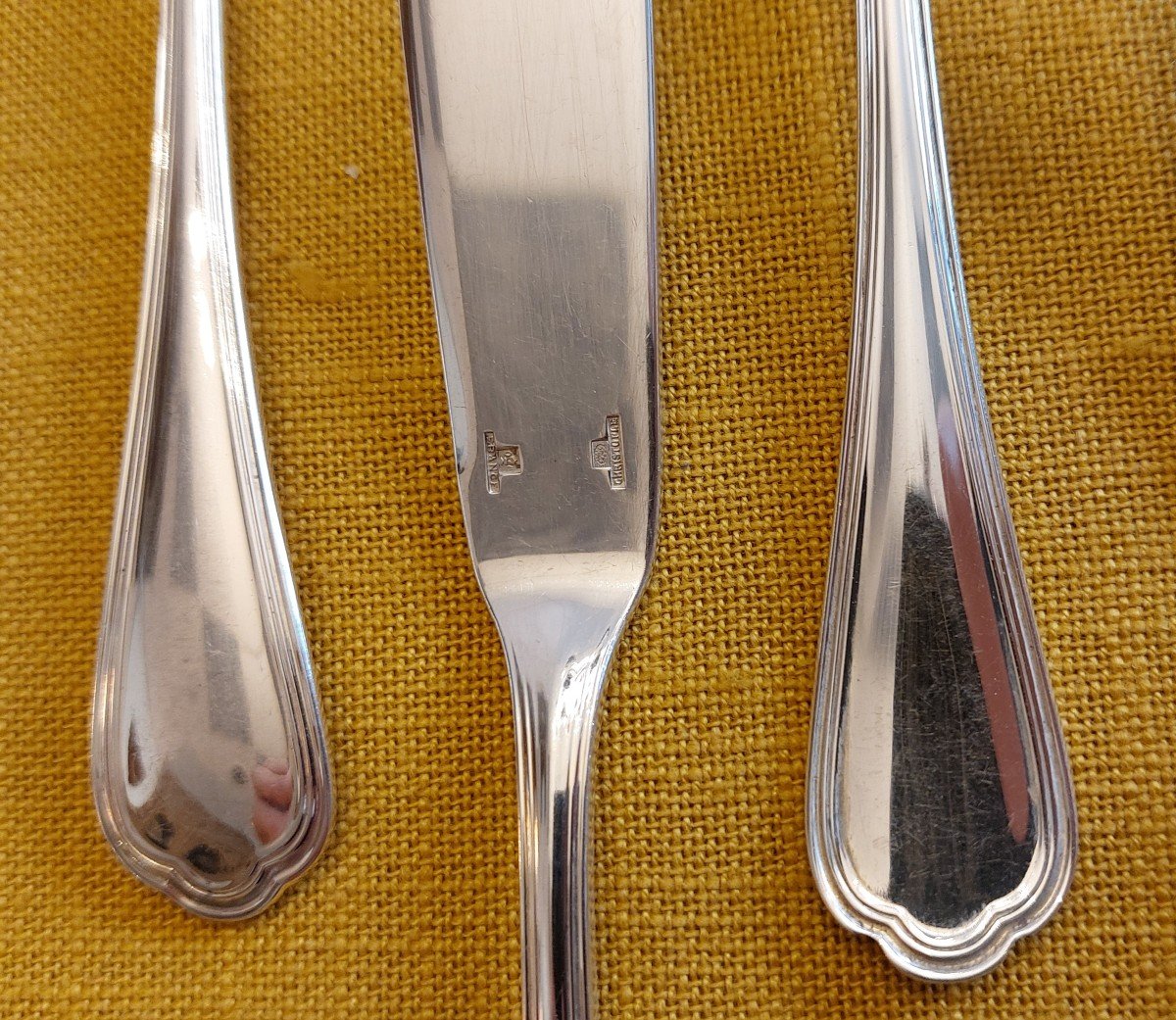 Proantic: Christofle: Fish Cutlery 24 Pieces "spatours" Model