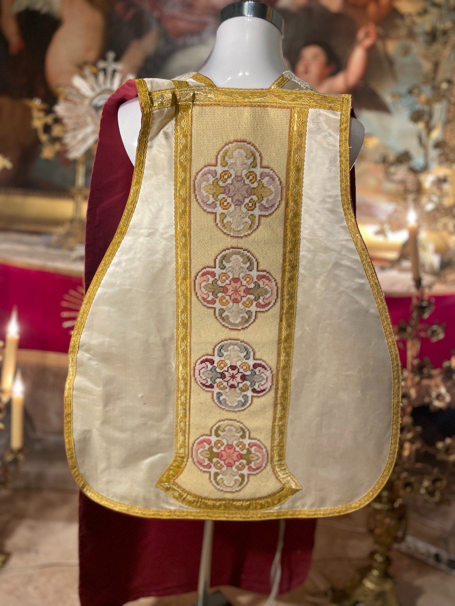 Proantic: Bel Ensemble Chasuble étole Manipule Et Voile De Calice - XI