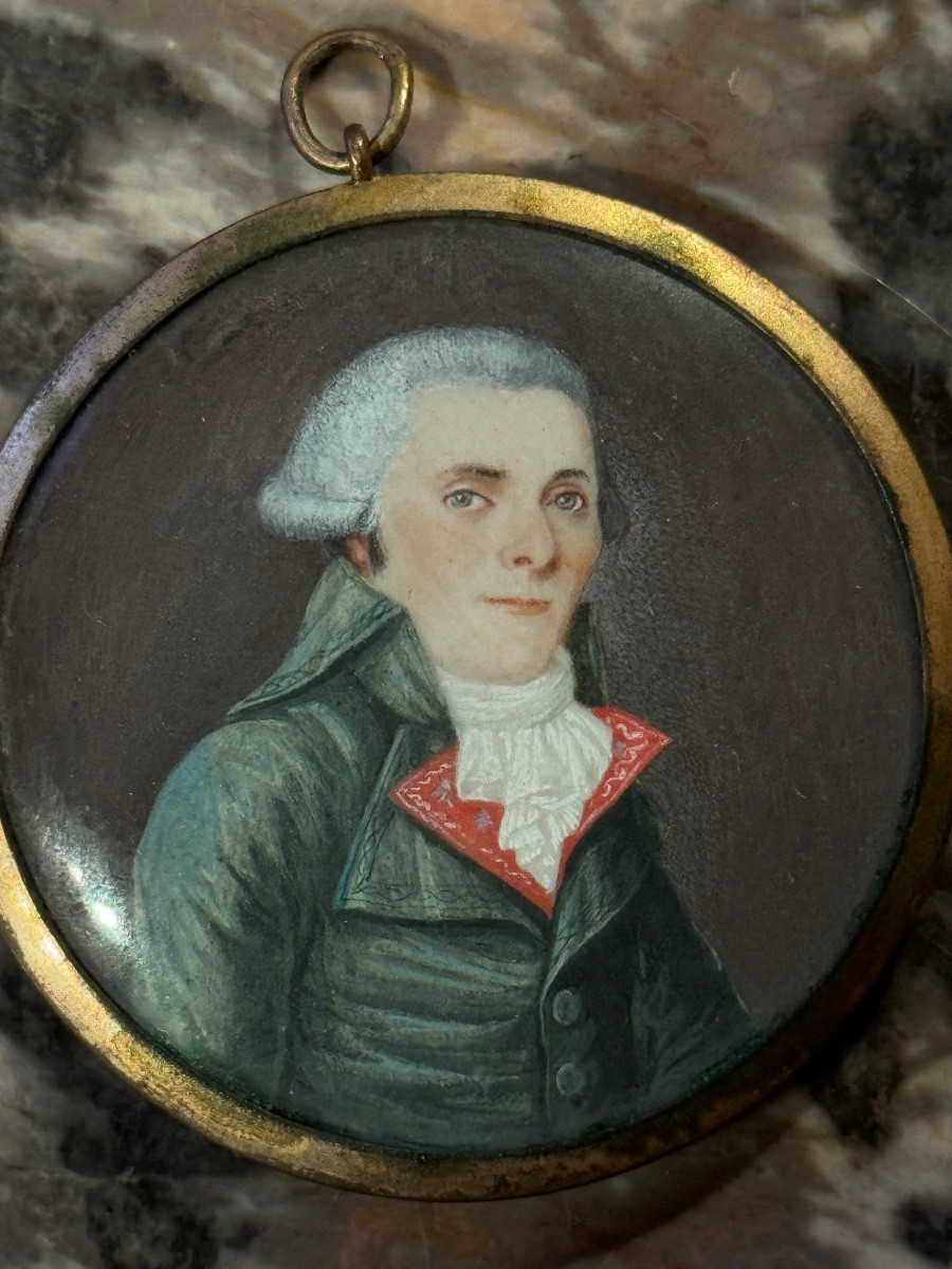 Proantic: Portrait d’homme à la redingote verte - Vers 1795 -1800