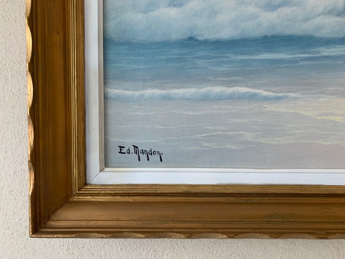 Proantic: Marine « La Plage » - Edouard Mandon – (1885-1977)