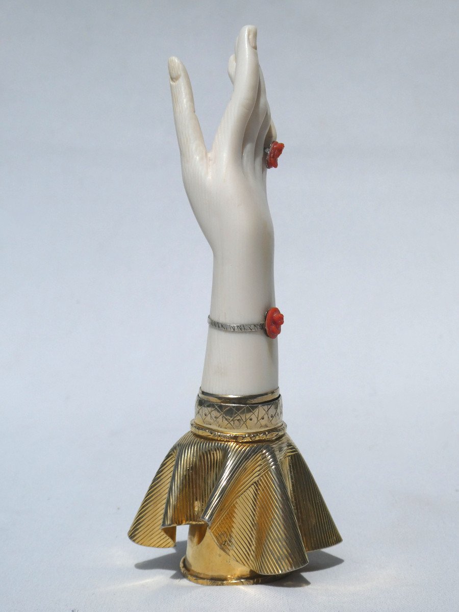 Proantic: Large Silver Golden Silver & Coral Seal, Napoleon III Period