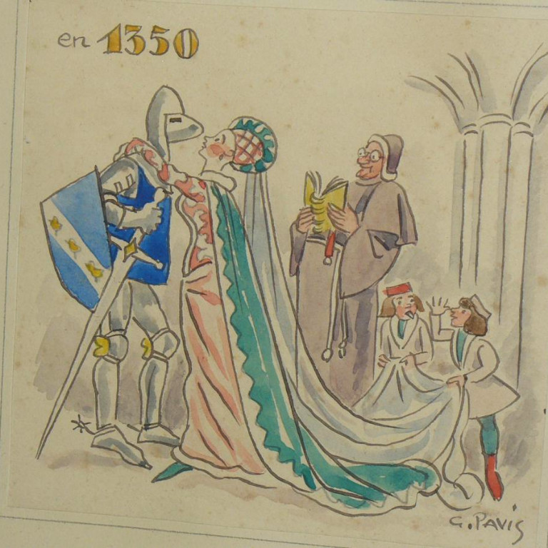 Proantic: Watercolor Framed, Work Of The Artist George Alfred Pavis, M