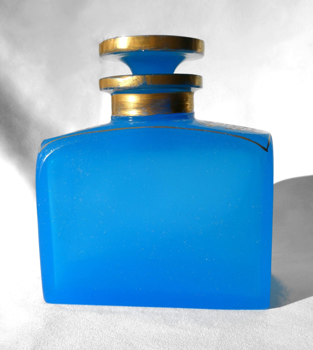 Proantic: Large Box / Tea Cellar In Blue Opaline, Louis Philippe Perfu