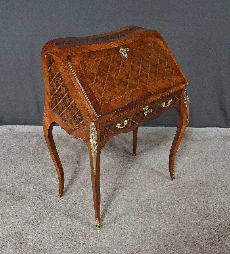 Proantic: Small Lady's Desk With Marquetry, Louis XV Style – First Hal