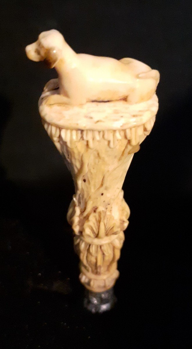 Proantic: Ivory Symbolic Dog Stamp