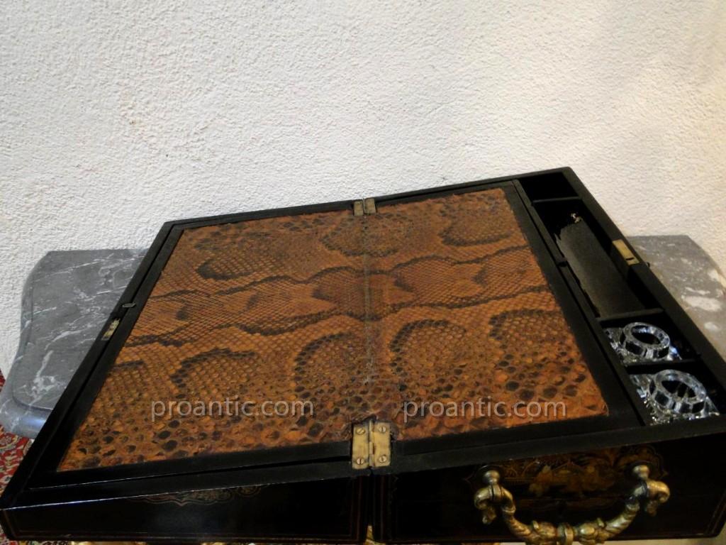 Proantic: Large Writing Box In Chinese Lacquer Nineteenth