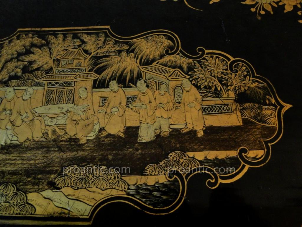 Proantic: Large Writing Box In Chinese Lacquer Nineteenth