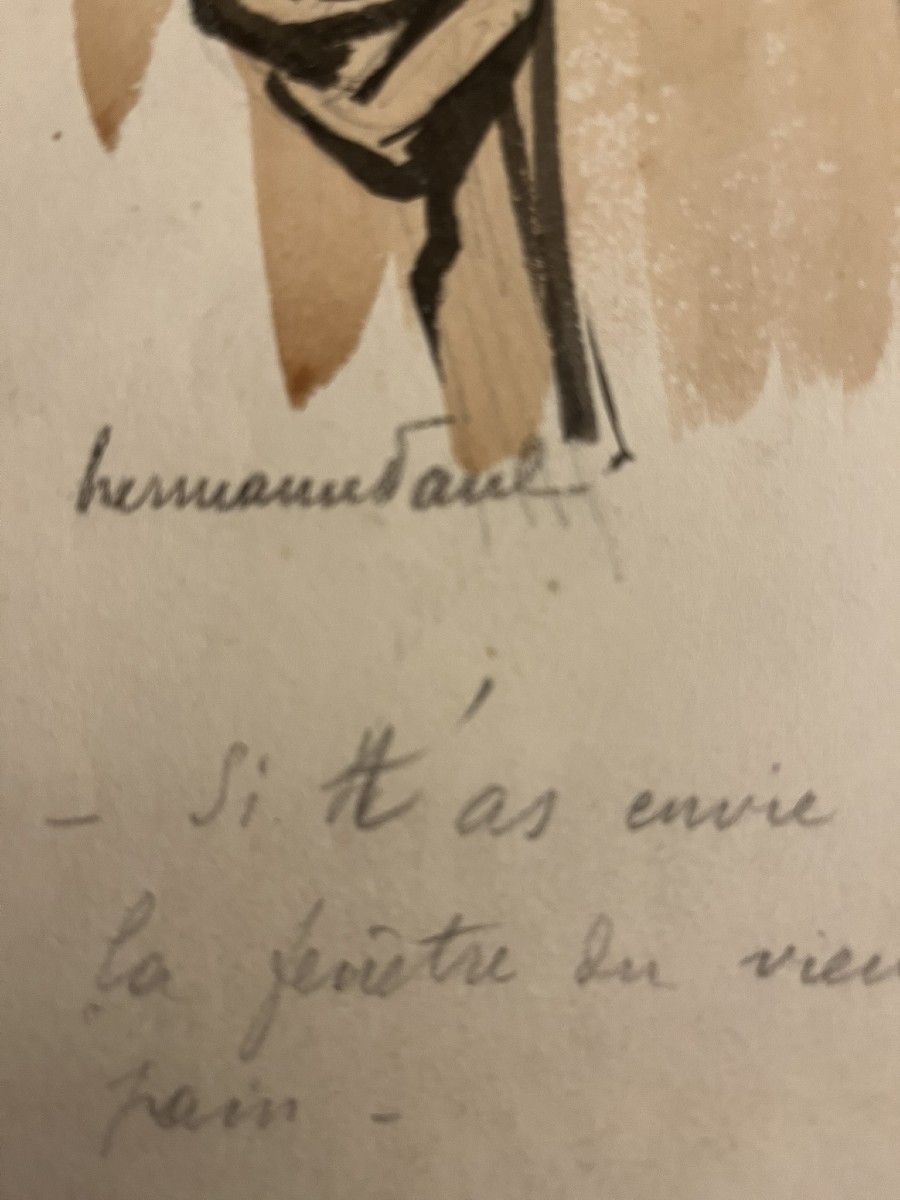 Proantic: Hermann-paul, Thérèse's Sentinel, Drawing And Gouache On Pap