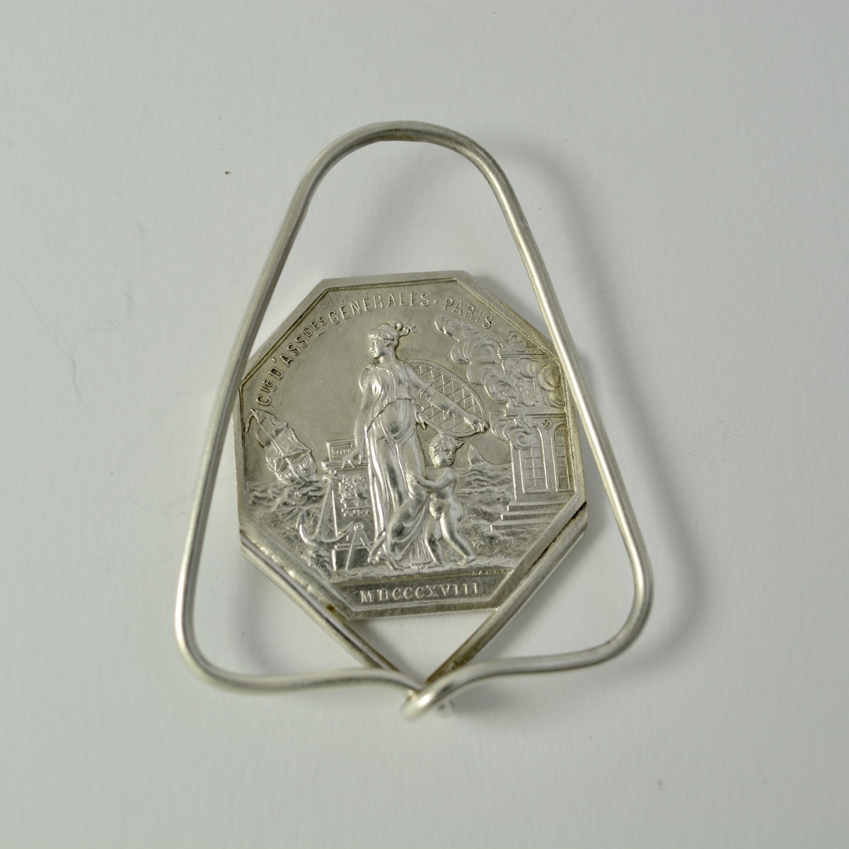 Proantic: Jeton en argent / porte billet, France XIX eme siecle