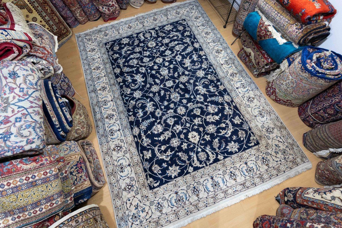 Proantic: Tapis Persan Nain 12la Noué à La Main 343x245 Cm Patina