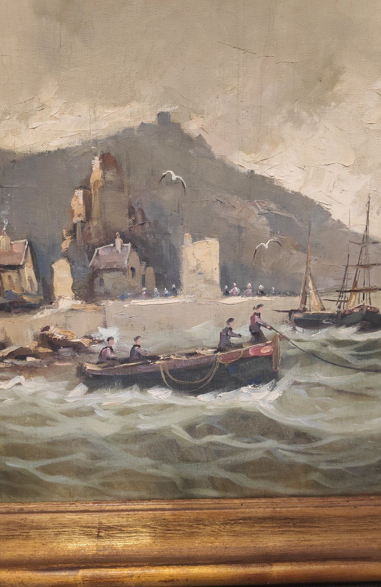 Proantic: Albert Hirtz (1898-1976), Marine, Huile Sur Toile.
