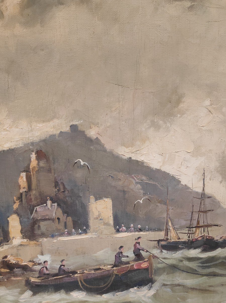 Proantic: Albert Hirtz (1898-1976), Marine, Huile Sur Toile.