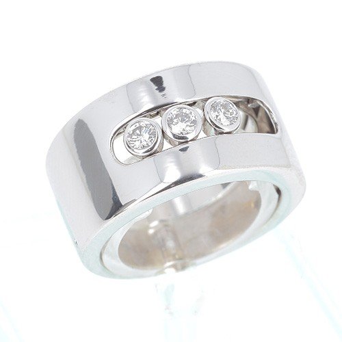 Proantic: Ring Signed Messika, “move” Collection, In 750‰ White Gold A