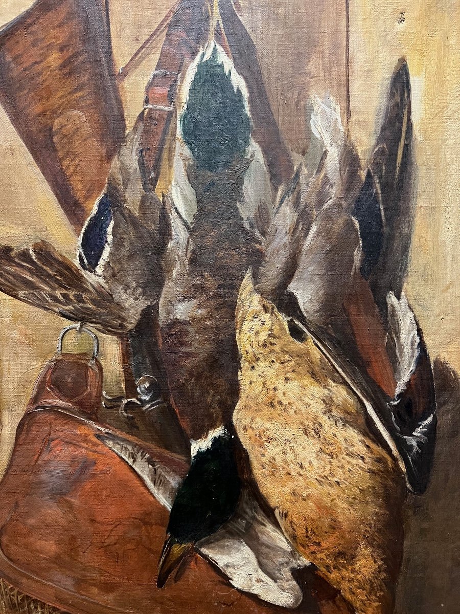 Pair Of Large Still Lifes, Return From Hunting, Early 20th Century Wor