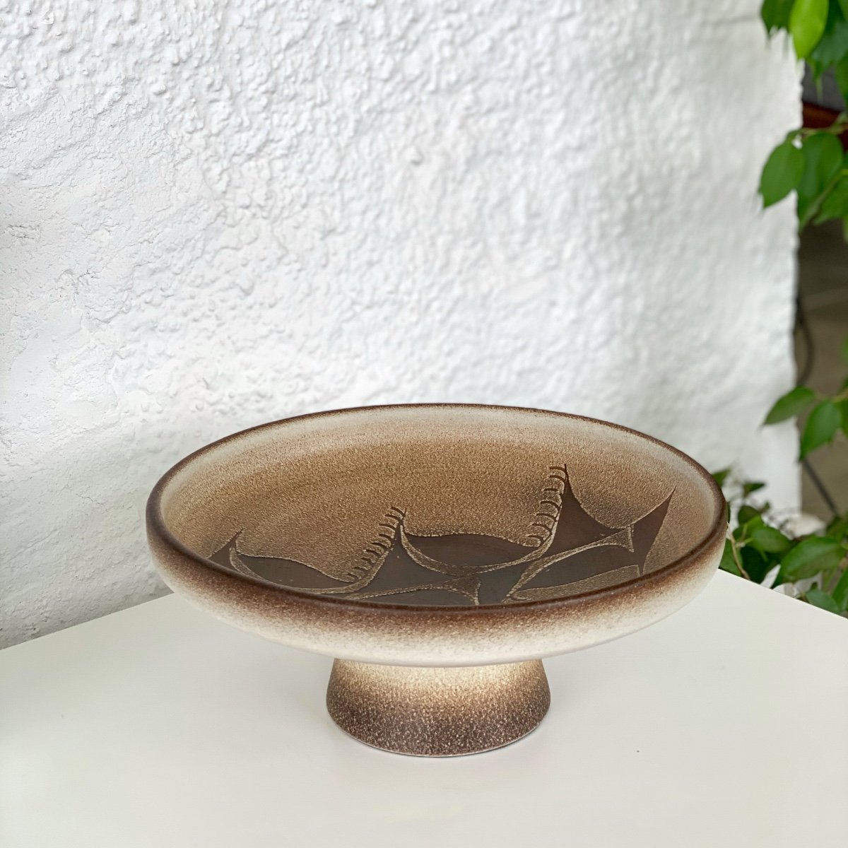 Proantic: Handmade Ceramic Compotier "serra", 1960