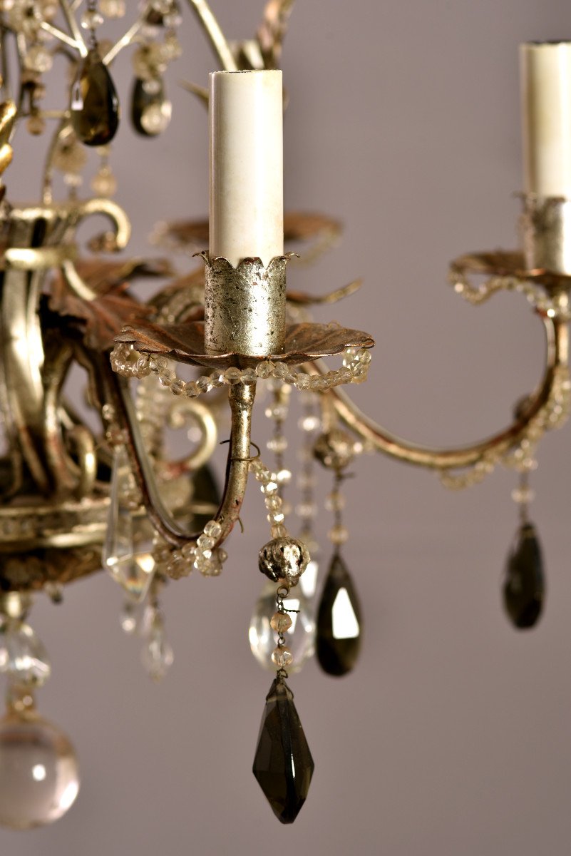 Proantic: Silver Metal Chandelier. Design.