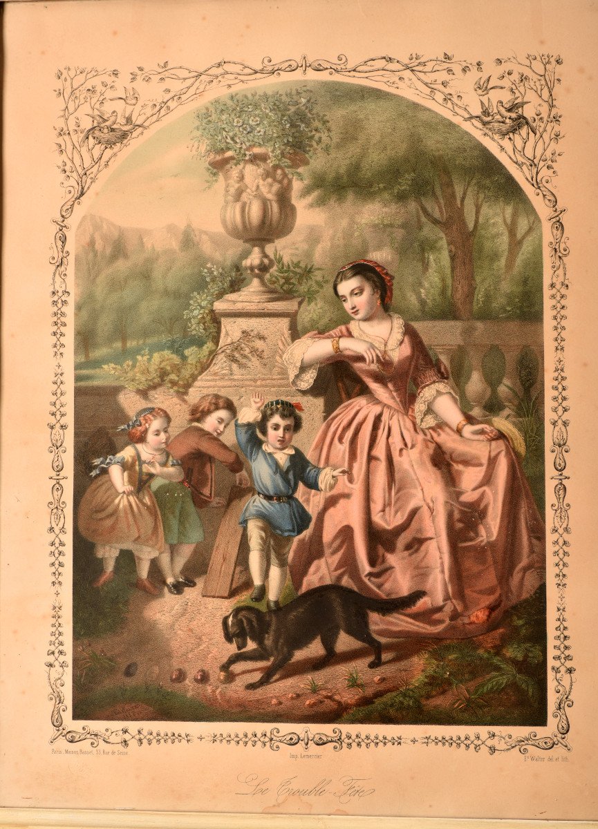 Proantic: Two Lithographs By Lemercier Signed And Dated 1858