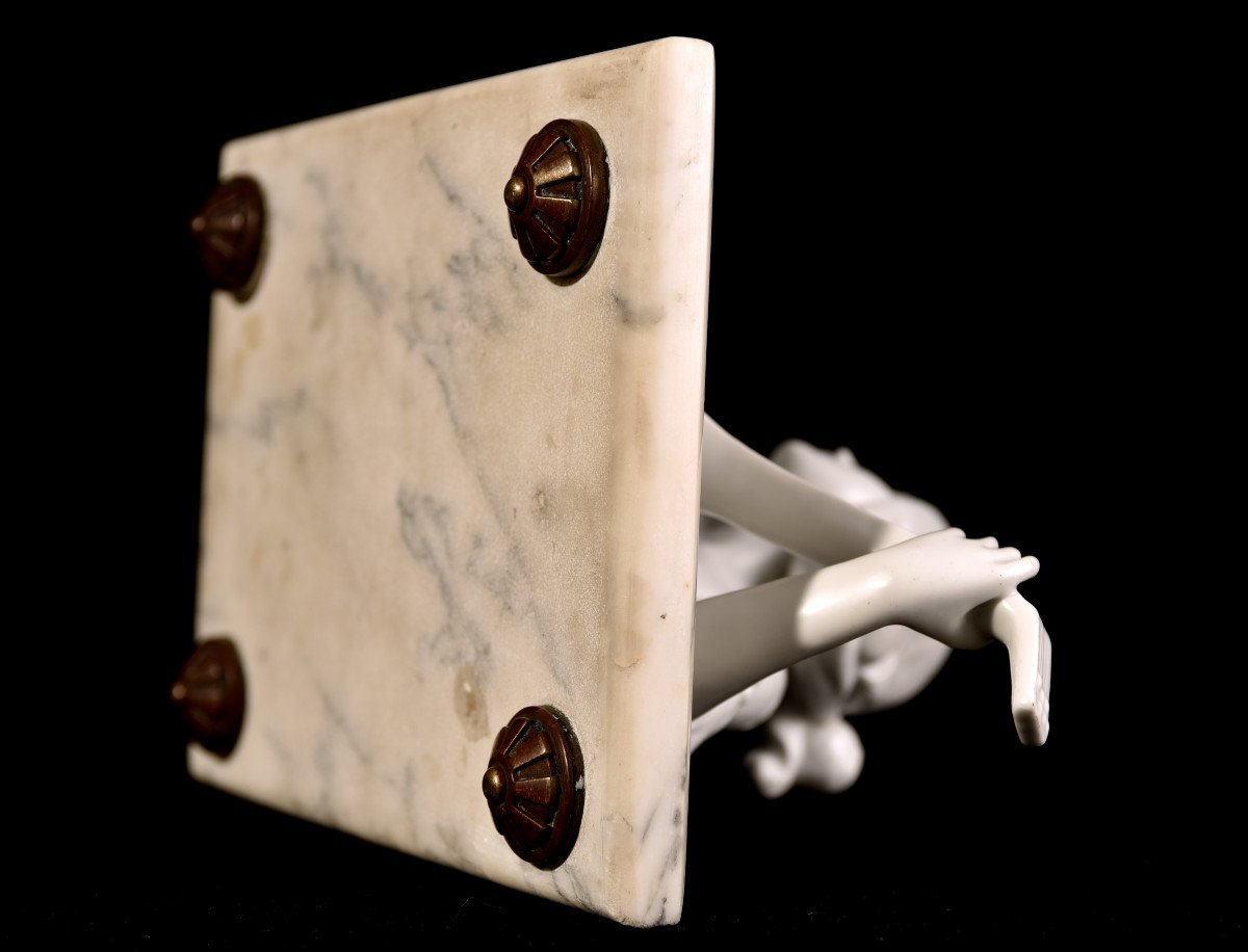 Proantic: Porcelain And Marble Pen Box. Art Nouveau.