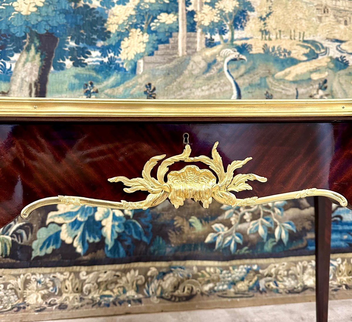 Proantic: François Linke - Bureau De Style Louis XV En Marqueterie Et