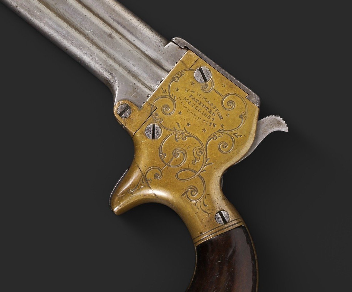 Proantic: Wm. W. Marston Three-barrel 22 Derringer Pistolet, Vers 1858