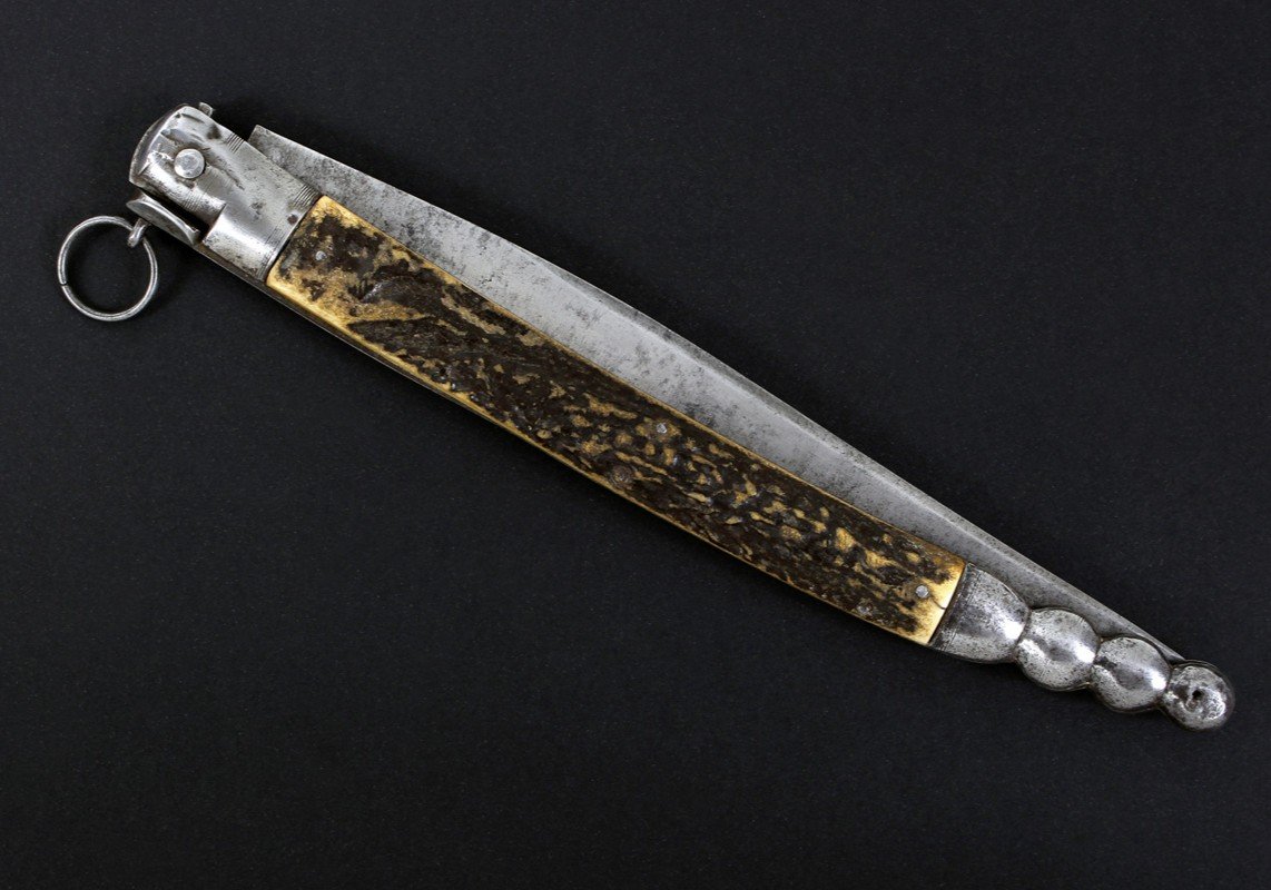 Proantic: 19th Century French Navaja Folding Knife. Length Open 48cm.