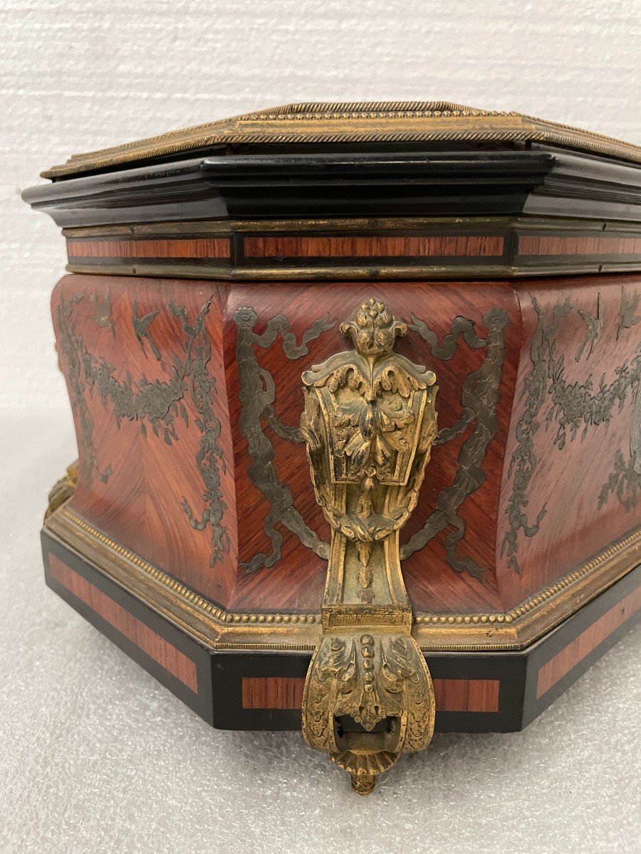 Proantic: Small Inlaid And Bronze Box