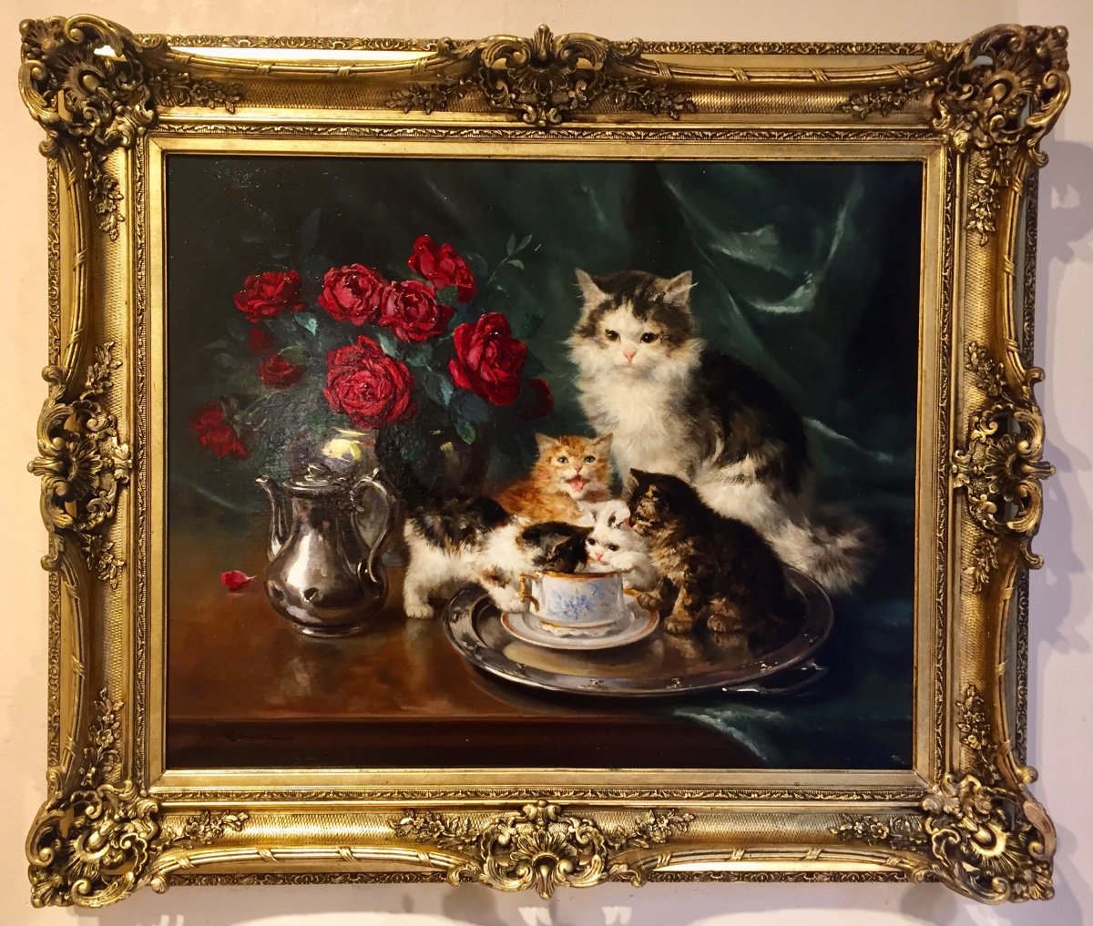 Proantic: Cats Playing By Yo Laur (1879-1944)