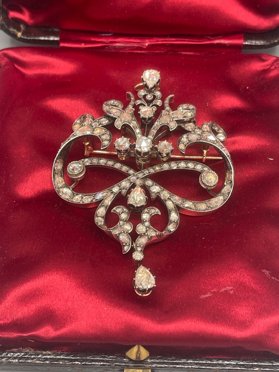 Proantic: Spectaculaire Broche Pendentif Art-nouveau