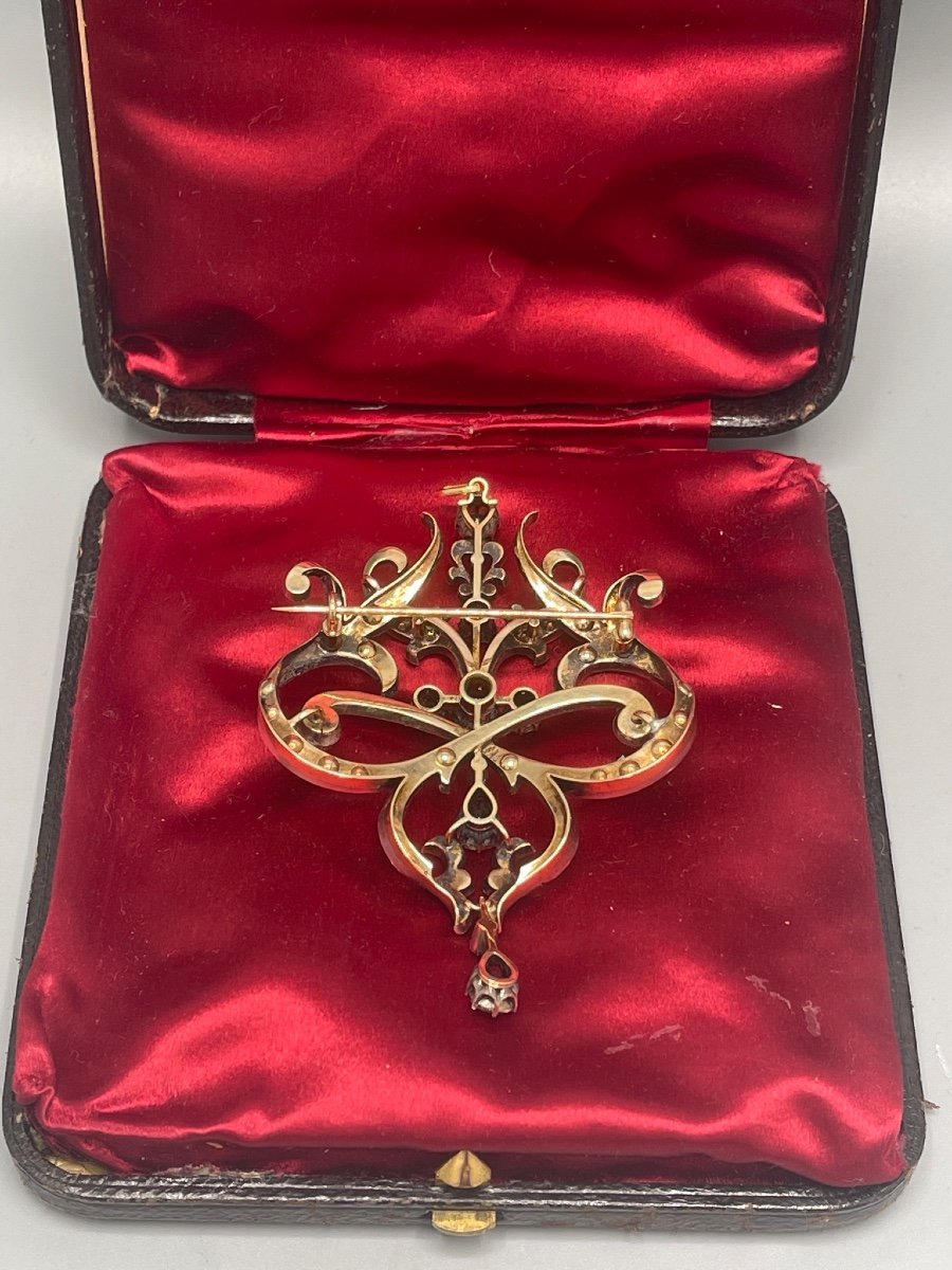 Proantic: Spectaculaire Broche Pendentif Art-nouveau