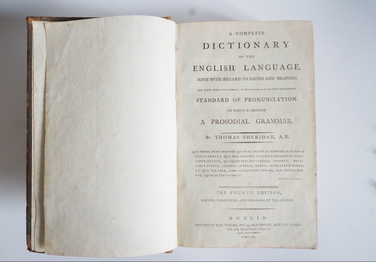 Proantic: A Complete Dictionary Of The English Language, 1790 Sheridan