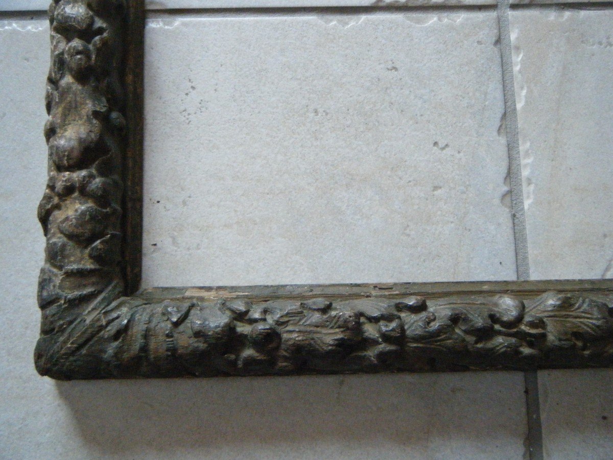 Proantic: Carved Wooden Frame Decorated With Oak Leaves, 16th Century;