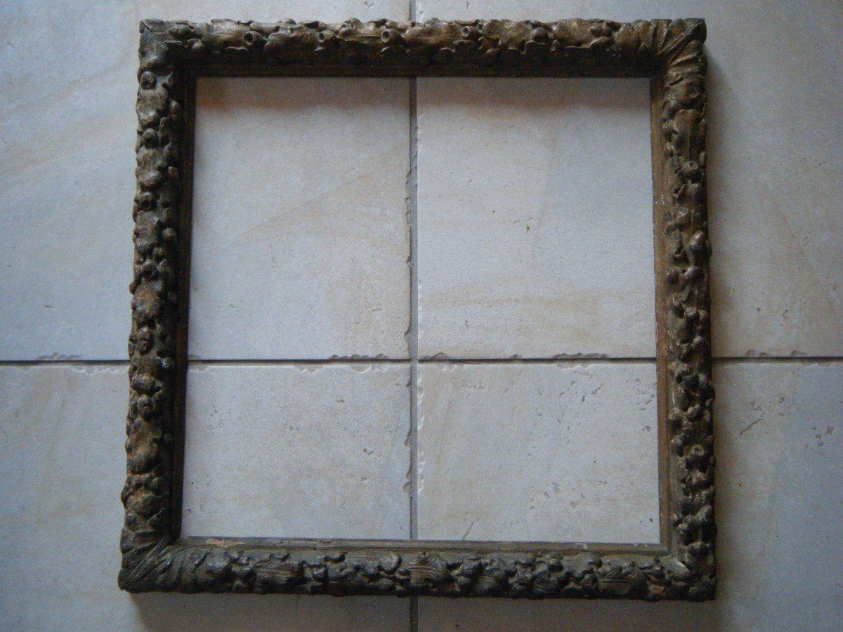 Proantic: Carved Wooden Frame Decorated With Oak Leaves, 16th Century;