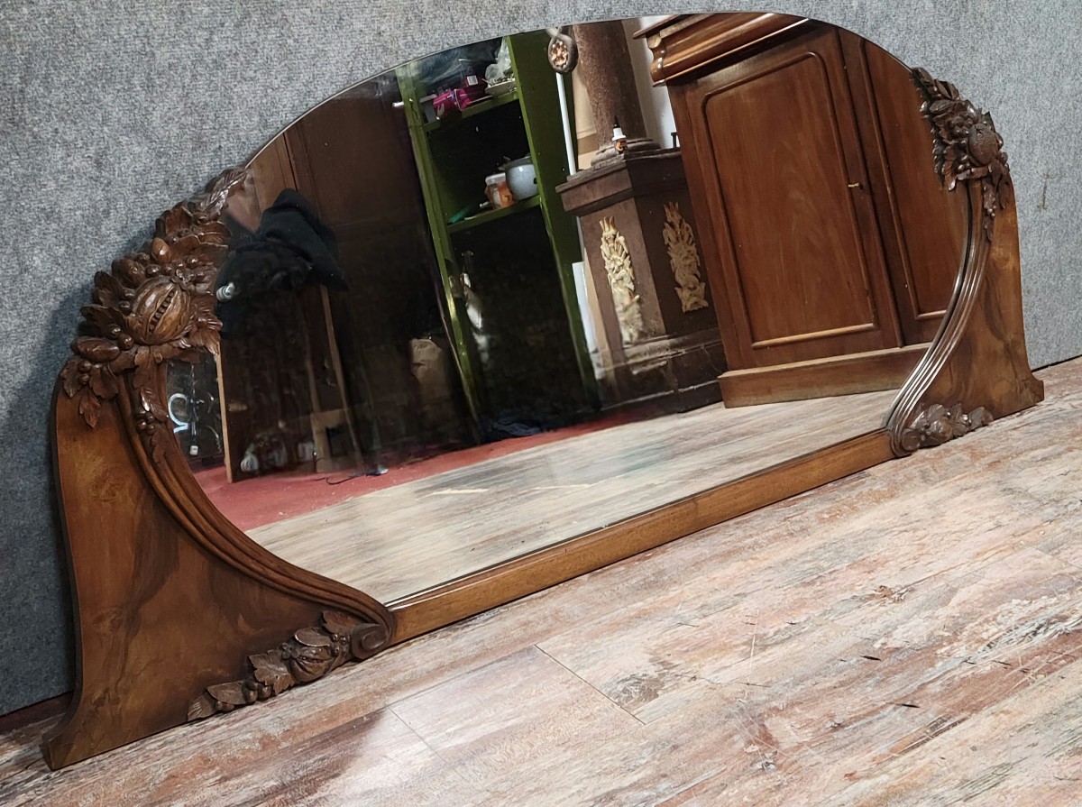 Proantic: Art Deco Period Mirror, Panoramic Format, 169 Cm Long