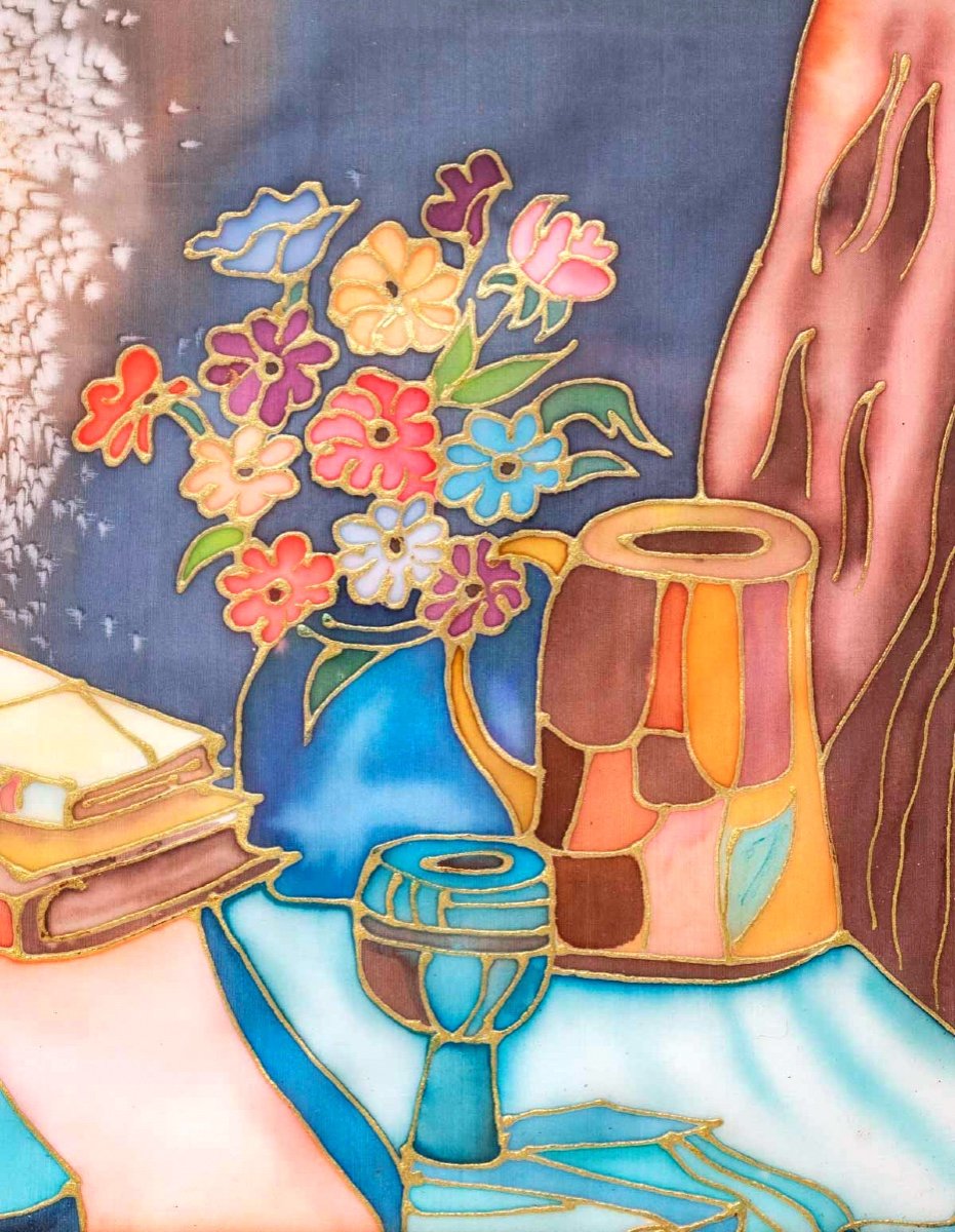 Proantic: Painting Lavi Group Still Life - Shabbat Shalom - XXth Centu